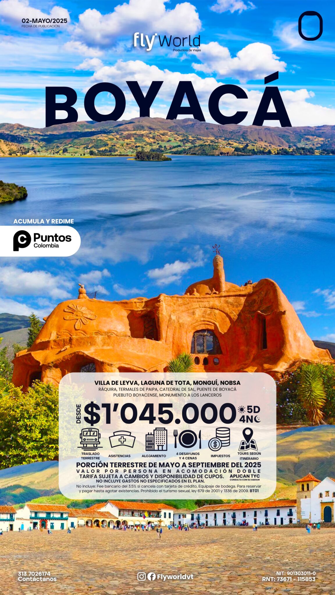 Boyacá - Terrestre 5 Días / 4 Noches - Flyworld